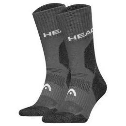 Kurzsocken Head "Socken Hiking All Climates Crew 2P 2er Pack", Herren, Gr. 43-46, grau, Obermaterial: 72% Baumwolle CO. 20% Polyester PES. 6% Polyamid PA. 2% Elasthan EL., Socken