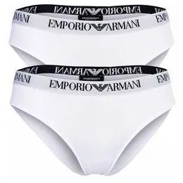Slip Emporio Armani "Slip ESSENTIAL COTTON 2er Pack", Damen, Gr. S, wei&szlig;, Obermaterial: 95% Baumwolle CO. 5% Elasthan EL., Unterhosen Slip