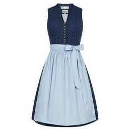 N&uuml;bler Dirndl N&Uuml;BLER "Dirndl Midi Florence", Damen, Gr. 46, EURO, blau, Obermaterial: 100% Baumwolle CO., Kleider