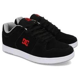 Schn&uuml;rschuh DC Shoes "Manteca", Herren, Gr. 10 (43), schwarz, schwarz, rot, Obermaterial:Obermaterial: Leder (Kuh) / Futter: Textil / Au&szlig;ensohle: Gummi;, Schuhe Schn&uuml;rschuh