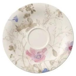 Villeroy & Boch Untertasse VILLEROY & BOCH "Fr&uuml;hst&uuml;cksuntertasse Mariefleur Gris Basic &oslash; 19 cm bunt", bunt, L:19cm, Speiseteller