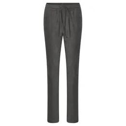 2-in-1-Hose GOLDNER "Freizeithose SARA in Veloursleder-Optik", Damen, Gr. 46, N-Gr, grau, Obermaterial: 90% Polyester PES. 10% Elasthan EL., Hosen