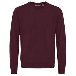 Strickfleece-Pullover Blend "Strickpullover BHBRUTON V-neck", Herren, Gr. XXL, rot (winetasting), Obermaterial: 100% Polyester PES., Pullover