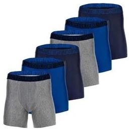 Boxershorts Under Armour "Boxershort UA PERFORMANCE TECH - SOLID 6 IN 6PK 6er Pack", Herren, Gr. XXL, blau (blau, grau), Obermaterial: 90% Polyester Pol. recyc.. 10% Elasthan EL., Unterhosen
