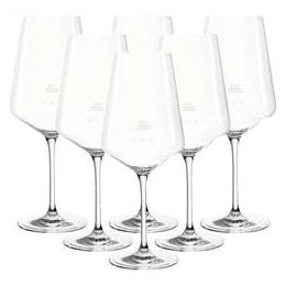 Rotweinglas Leonardo "Rotweingl&auml;ser geeicht Puccini Gastro-Edition 0,2 l 6er Set transparent", bunt (transparent), Glas, Trinkgef&auml;&szlig;e, Rotweinglas