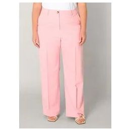Bundfaltenhose Base Level Curvy "Yunia", Damen, Gr. 54/56, L&auml;nge 32, soft pink, Web, Obermaterial: 80% Polyester, 16% Viskose, 4% Elasthan, unifarben, normal lang, Hosen, mit Viskose und Stretch