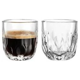 Espressoglas Leonardo "Espressogl&auml;ser (3) Gocce 60 ml 2er Set transparent", bunt (transparent), 2 tlg., Glas, Trinkgef&auml;&szlig;e