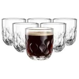 Latte-Macchiato-Glas Leonardo "Kaffeegl&auml;ser (2) Gocce 220 ml 6er Set transparent", bunt (transparent), 6 tlg., Glas, Trinkgef&auml;&szlig;e, Latte-Macchiato-Glas