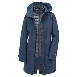 Funktionsjacke GOLDNER "Kurzgr&ouml;&szlig;e Kapuzenjacke mit 3-in-1-Funktion", Damen, Gr. 21, blau (marine), Obermaterial: 100% Polyester PES., Sonstiges, Jacken Funktionsjacke, Jacke mit herausnehmbarer Steppjacke
