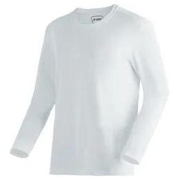 Langarmshirt Maier Sports "Tight Long Tee M", Herren, Gr. S, wei&szlig;, 93% Polyamid, 7% Elasthan, Rundhals, Shirts Langarmshirt