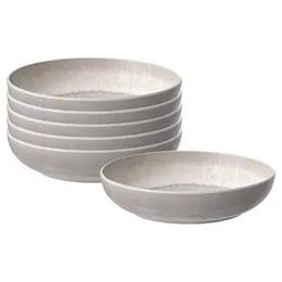 Villeroy & Boch Pastateller "Pastaschalen Perlemor Sand &oslash; 22,2 cm 6er Set beige", beige, L:22,2cm, LIKE. BY VILLEROY & BOCH, Speiseteller
