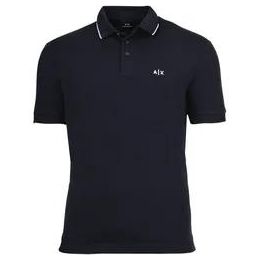 Giorgio Armani Poloshirt ARMANI EXCHANGE "Poloshirt POLO SHIRT", Herren, Gr. M, blau (dunkelblau), Obermaterial: 95% Baumwolle CO. 5% Elasthan EL., Shirts
