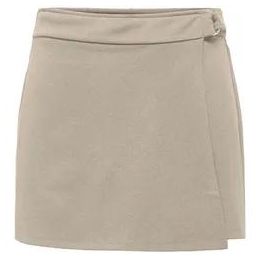 Hosenrock Only "ONLSANIA LIFE BUCKLE SKORT JRS", Damen, Gr. XL, island fossil detail:silber buckle (sania), Jersey, Obermaterial: 95% Polyester, 5% Elasthan, unifarben, kurz, R&ouml;cke, Materialmix