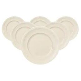 Villeroy & Boch Brotteller VILLEROY & BOCH "Brotteller Manoir &oslash; 17,4 cm 6er Set wei&szlig;", wei&szlig;, Speiseteller