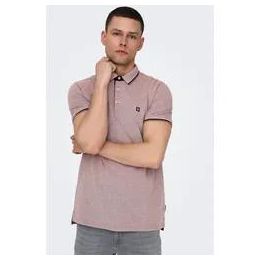 Only & Sons Poloshirt ONLY & SONS "ONSFLETCHER SLIM SS POLO NOOS", Herren, Gr. M, braun (copper braun detail:melange), Piqu&eacute;, Obermaterial: 100% Baumwolle, meliert, normal normal, Rundhals, Shirts, Baumwolle, normal geschnitten