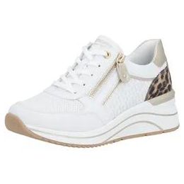 Sneaker Remonte "Remonte Sneaker Leder/Synthetik", Damen, Gr. 39, wei&szlig;, braun, Leder, Synthetik, Schuhe Sneaker
