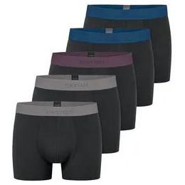 Boxershorts Schiesser "Boxershort 5PACK Shorts - 95/5 Multipacks 5er Pack", Herren, Gr. XXL, bunt (schwarz, blau, grau), Obermaterial: 95% Baumwolle CO. 5% Elasthan EL., Unterhosen