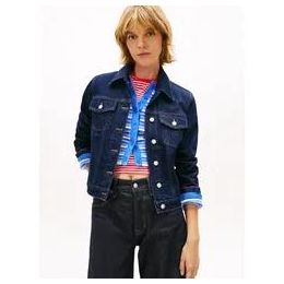 Tommy Hilfiger Jeansjacke TOMMY JEANS "CLASSIC TRUCKER EXT DI4156", Damen, Gr. XL (42), denim schwarz, Denim/Jeans, Obermaterial: 99% Baumwolle, 1% Elasthan, unifarben, normal, Jacken Jeansjacke