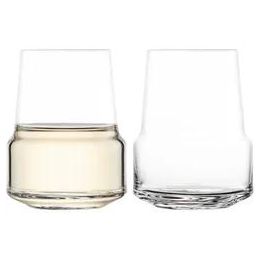 Schott Zwiesel Wei&szlig;weinglas ZWIESEL GLAS "Wei&szlig;wein Tumbler Level 2er Set transparent", bunt (transparent), 2 tlg., Glas, Trinkgef&auml;&szlig;e, Wei&szlig;weinglas