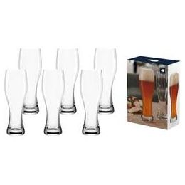 Bierglas Leonardo "Weizenbiergl&auml;ser Taverna 330 ml 6er Set transparent", bunt (transparent), Glas, Trinkgef&auml;&szlig;e