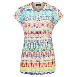 Kurzarmbluse GOLDNER "Kurzarm Printbluse f&uuml;r Damen multicolor", Damen, Gr. 46, bunt (bunt, gemustert), Obermaterial: 100% Viskose CV., Sonstiges, Blusen, Kn&ouml;pfe