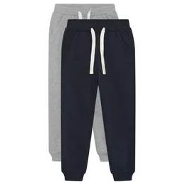 Jogginghose Minymo "Jogginghose MIBoys", M&auml;dchen, Gr. 122, N-Gr, blau (schwarz navy), Obermaterial: 60% Baumwolle CO. 40% Polyester PES., Hosen Jogginghose