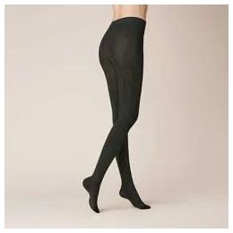 Strickstrumpfhose Kunert "Strumpfhose Winter Dreams - Plait", Damen, Gr. 42-44, grau (anthrazitmel 4050), Obermaterial: 46% Baumwolle CO. 31% Wolle WO. 21% Polyamid PA. 2% Elasthan EL., Strumpfhosen