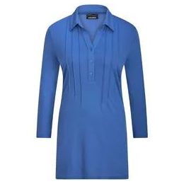 Tunika GOLDNER "Elegantes Blusenshirt mit Biesen", Damen, Gr. 52, blau (royalblau), Obermaterial: 95% Viskose CV. 5% Elasthan EL., figurumspielend, Tuniken, stretchbequeme Jerseyqualit&auml;t