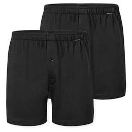 Boxershorts Schiesser "Boxershort 2er Pack", Herren, Gr. XL, schwarz, Obermaterial: 100% Baumwolle CO., Unterhosen