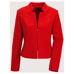 Madeleine Mode Jackenblazer MADELEINE "Kurzjacke Eleganter Jerseyblazer im Zopf-Design", Damen, Gr. 48, rot, Obermaterial: 70% Polyester PES. 28% Viskose CV. 2% Elasthan EL., Modern, Blazer, Markantes Zopf-Design