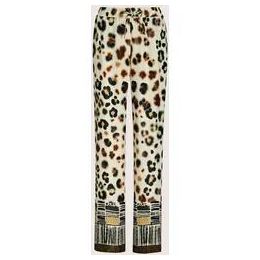 Madeleine Mode Chinos MADELEINE "Palazzohose Druckhose mit Animalprint", Damen, Gr. 42, N + K Gr, schwarz (perlwei&szlig;, schwarz, multicolor), Obermaterial: 100% Viskose CV., Modern, weit, Hosen, Weite Druckhose