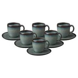 Villeroy & Boch Tasse "Kaffeetassen mit Untertassen Lave 190 ml 6er Set", grau (gris), Steingut, LIKE. BY VILLEROY & BOCH, Trinkgef&auml;&szlig;e, Tasse