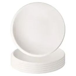 Villeroy & Boch Brotteller VILLEROY & BOCH "Brotteller NewMoon &oslash; 16 cm 6er Set wei&szlig;", wei&szlig;, Speiseteller