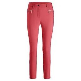 Stretch-Hose GOLDNER "Kurzgr&ouml;&szlig;e Lange Schlupfhose BELLA", Damen, Gr. 19, K-Gr, rot, Obermaterial: 64% Baumwolle CO. 34% Polyester PES. 2% Elasthan EL., Basic, Hosen, Rei&szlig;verschlusstaschen im VT R&uuml;ckteil Ges&auml;&szlig;taschen