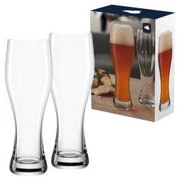 Bierglas Leonardo "Weizenbiergl&auml;ser Taverna 500 ml 2er Set transparent", bunt (transparent), Glas, Trinkgef&auml;&szlig;e