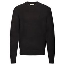 Strickfleece-Pullover Casual Friday "Strickpullover CFANDRO", Herren, Gr. M, schwarz (schwarz beauty), Obermaterial: 50% Polyacryl PAN. 28% Polyester PES. 22% Nylon NY., Pullover