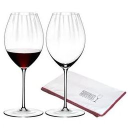 Rotweinglas "Syrah Shiraz Gl&auml;ser inkl. Poliertuch Performance 631 ml 2er Set transparent", bunt (transparent), Glas, RIEDEL THE WINE GLASS COMPANY, Trinkgef&auml;&szlig;e, Rotweinglas
