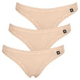 like it! String LIKE IT "3er Pack Damen String Olivia", Damen, Gr. L, beige (nude), Stoff, Obermaterial: 92% Polyamid PA. 8% Elasthan EL., Unterhosen String