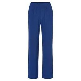 Schlupfhose GOLDNER "Slinky-Hose mit weitem Bein", Damen, Gr. 52, N-Gr, blau (royalblau), Obermaterial: 95% Polyester PES. 5% Elasthan EL., festlich, Hosen Schlupfhose, Kein B&uuml;geln n&ouml;tig