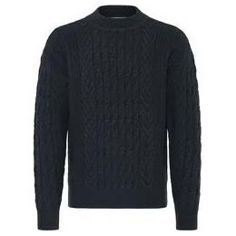 Strickfleece-Pullover Casual Friday "Strickpullover CFMILLOW", Herren, Gr. XXL, blau (schwarz navy), Obermaterial: 80% Polyacryl PAN. 20% Wolle WO., Pullover