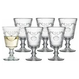 La Roch&eacute;re Weinglas LA ROCH&Egrave;RE FRANCE "Weingl&auml;ser Versailles 200 ml 6er Set transparent", bunt (transparent), 6 tlg., Glas, Trinkgef&auml;&szlig;e, Weinglas