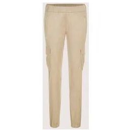 Madeleine Mode Cargohose MADELEINE "Cargohose Stoffhose in Cargo-Optik", Damen, Gr. 21, N + K Gr, beige (natur), Obermaterial: 90% Polyester PES. 10% Elasthan EL., Modern, Hosen Cargohose, Modische Schlupfhose mit Cargodetails