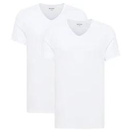 T-Shirt Mustang "T-Shirt Style Amado 2-Pack 2er Pack", Damen, Gr. M, wei&szlig;, Obermaterial: 95% Baumwolle CO(Bio). 5% Elasthan EL., Shirts T-Shirt