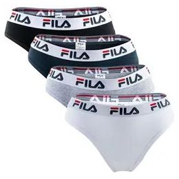 Slip Fila "Slip 4er Pack", Damen, Gr. M, bunt (wei&szlig;, schwarz, grau, marine), Obermaterial: 95% Baumwolle CO. 5% Elasthan EL., Unterhosen Slip