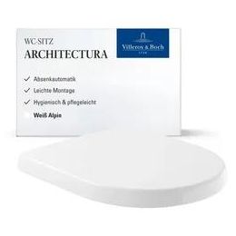 Villeroy & Boch WC-Sitz VILLEROY & BOCH "WC-Sitz Architectura 445 x 374 x 59 mm wei&szlig;", wei&szlig;, B:36,8cm H:4,9cm L:43,8cm, WC-Sitze, SoftClose, QuickRelease