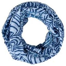 Loop Laura Scott, Damen, marine, hellblau, Web, Polyester, bedruckt, gemustert, Modet&uuml;cher Loop, gemusterte und bedruckte Optik, leichtes Webmaterial