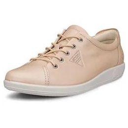 Sneaker Ecco "Soft 2.0", Damen, Gr. 40, natur, Leder, Schuhe Sneaker, Freizeitschuh, Halbschuh, Schn&uuml;rschuh mit Retro-Shilouette