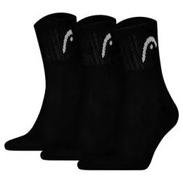 Kurzsocken Head "Socken All Sports Training Short Crew 3P 3er Pack", Damen, Gr. 43-46, schwarz, Obermaterial: 78% Baumwolle CO. 16% Polyester PES. 4% Polyamid PA. 2% Elasthan EL., Socken
