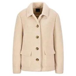 Kurzjacke GOLDNER "Kurzgr&ouml;&szlig;e Strickjacke mit dezenter Wabenstruktur", Damen, Gr. 22, beige, Obermaterial: 79% Polyester PES. 19% Polyamid PA. 2% metallisierte Fasern MTF., Jacken Kurzjacke, kuschelweiche Jerseyqualit&auml;t