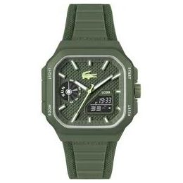 Digitaluhr Lacoste "LC33 SQUARE", olivgr&uuml;n, Armbanduhren, Herren, Digitaluhr, Quarzuhr, Armbanduhr, Herrenuhr, Silikonarmband, digital, analog